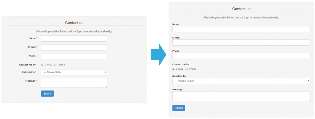 Placing labels above form fields | Plugin Company | Knowledge Base