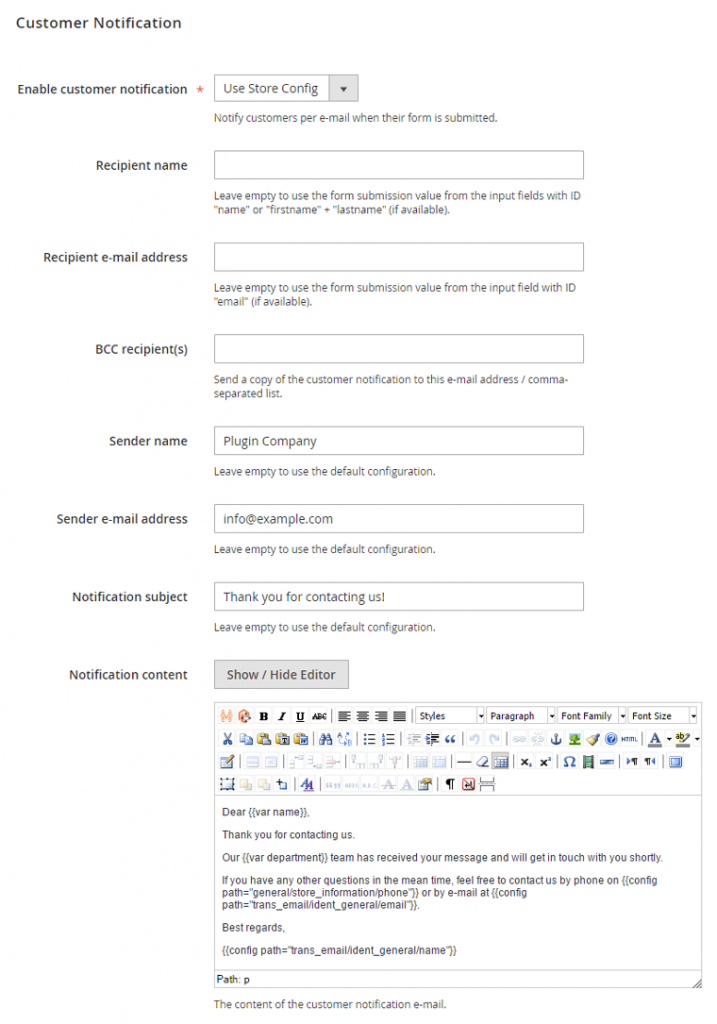Customer Notification | Plugin Company | Knowledge Base